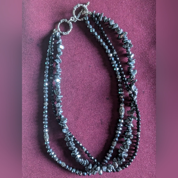 Silpada | Jewelry | Vintage Silpada Hematite Onyx Bead Triple Strand ...